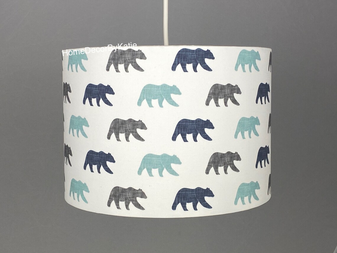 Bear Lamp Shade Blue Lamp Grey Lamp Home Decor Arrow Lampshade - Etsy