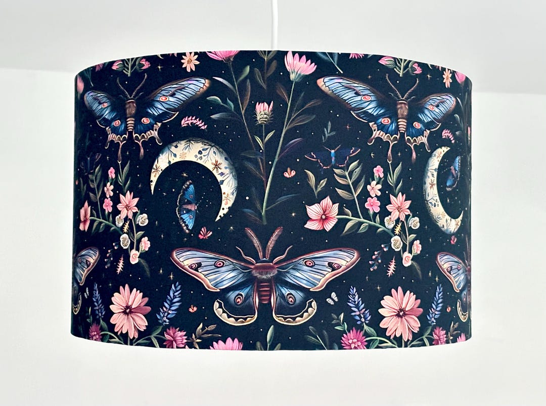Celestial Moth Lamp Shade Floral Lamp Home Decor Witch Gothic Lampshade ...