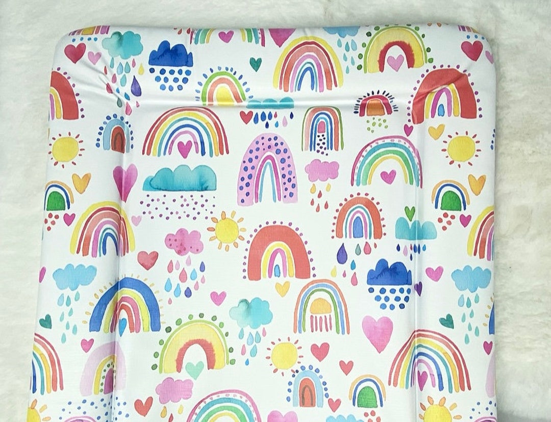 Rainbow Changing Mat Pink Colourful Home Decor Rainbow Changing Pad ...