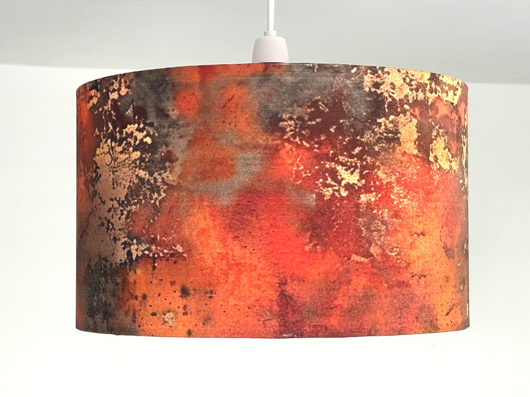 Rust Distressed Lamp Shade Lamp Home Decor Gold Lampshade Table Lamp - Etsy