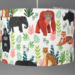 Safari Lamp Shade Tiger Home Decor Monkey Lampshade Table Lamp - Etsy UK