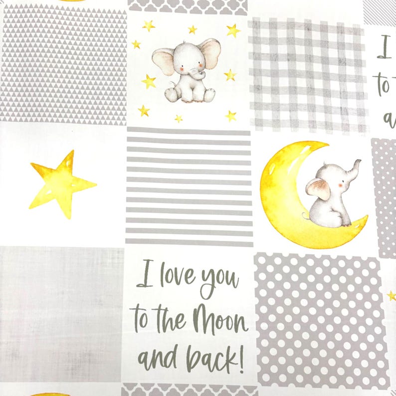 Elephant Fabric Cheaters Quilt Fabric Baby Safari Patchwork Fabric ...
