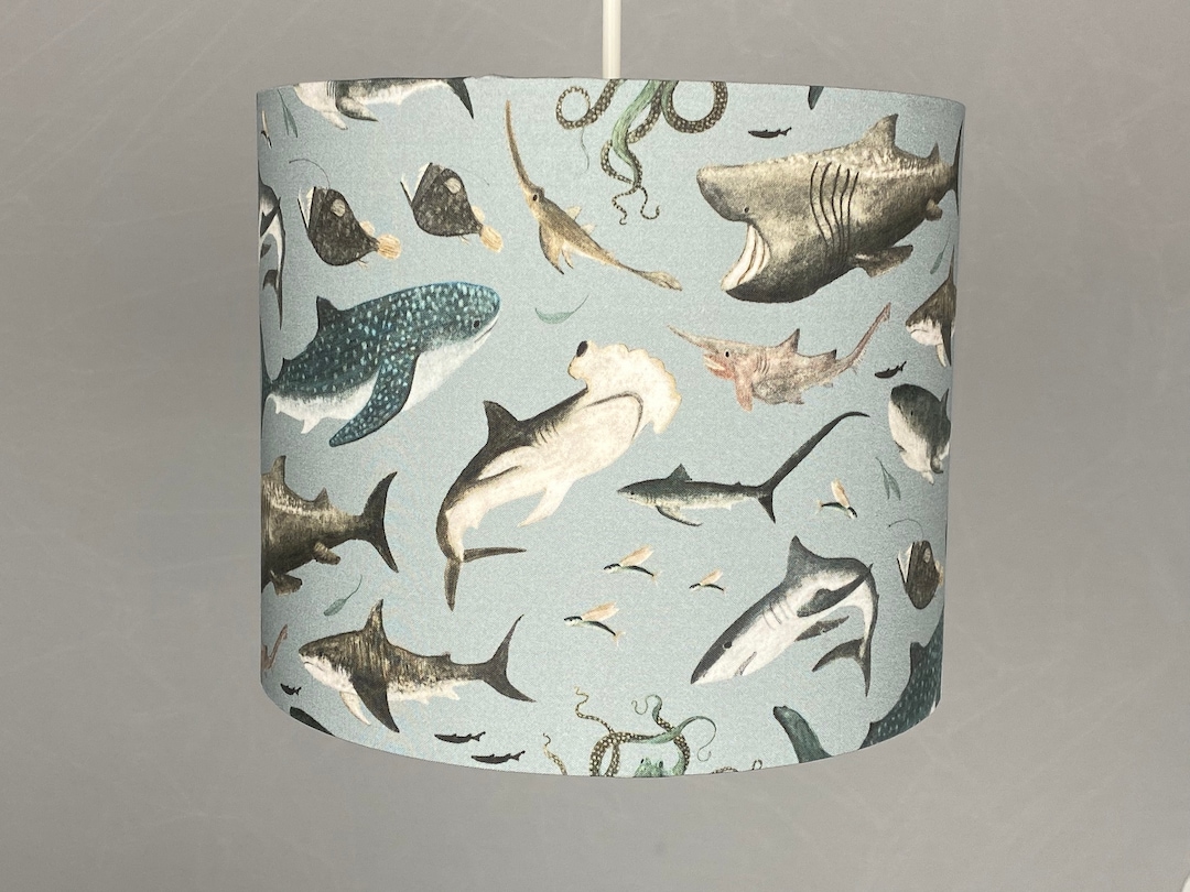 Nautical Lamp Shade Whale Shark Home Decor Ocean Lampshade Table Lamp ...