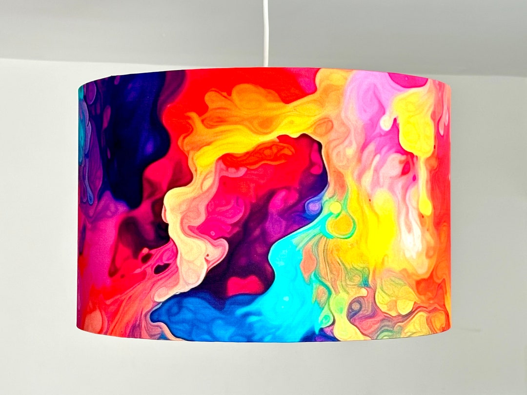 Abstract Lamp Shade Rainbow Lamp Home Decor Yellow Lampshade Table Lamp ...