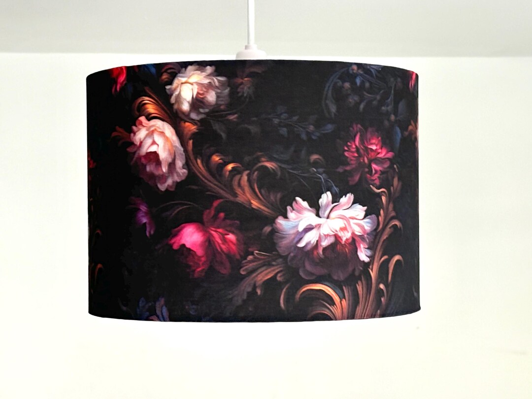Gothic Rococo Lamp Moody Floral Decor Lampshade Table Lamp Flotal Lamp ...