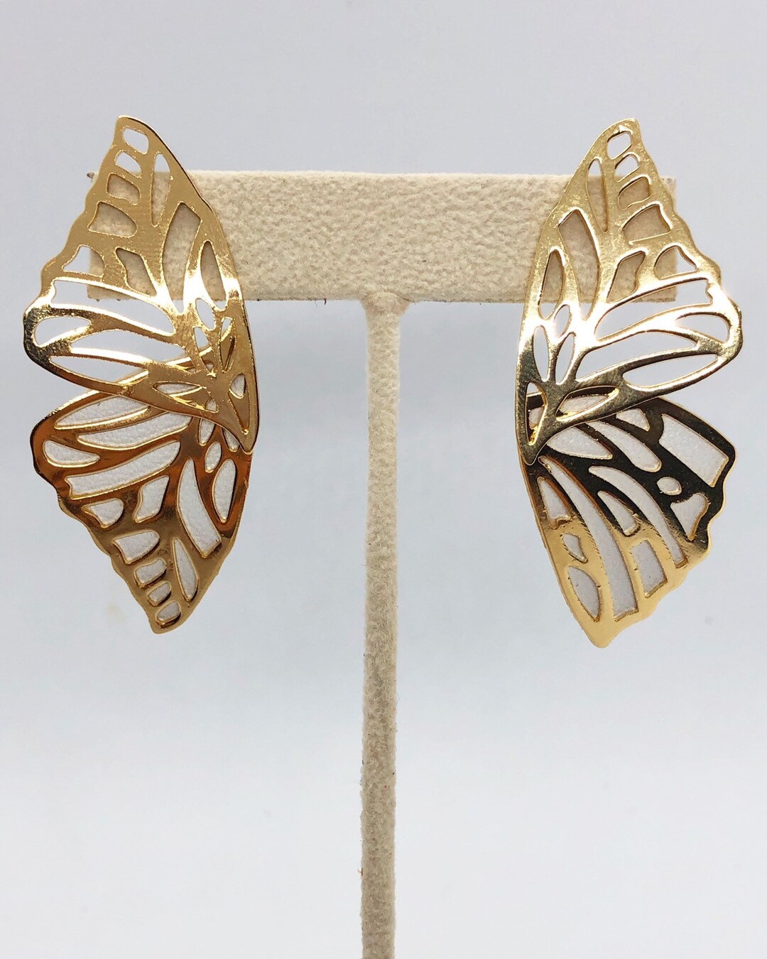 Leather Butterfy Earrings Statement Butterfly Wing Earrings Leather and ...