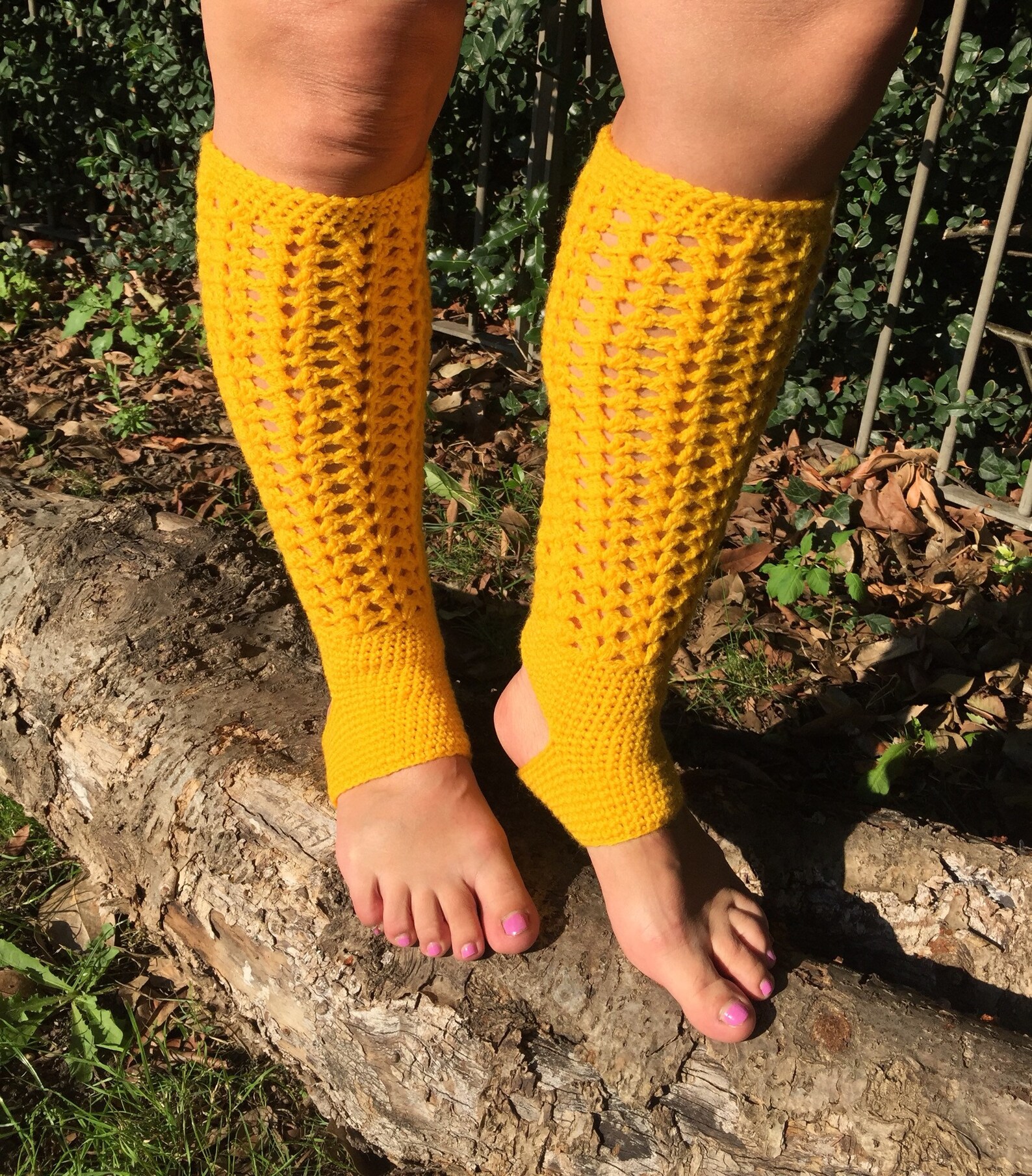 Flip Flops Socks Hand Crochet Toeless Socks Warm Leg Socks Yoga Socks ...