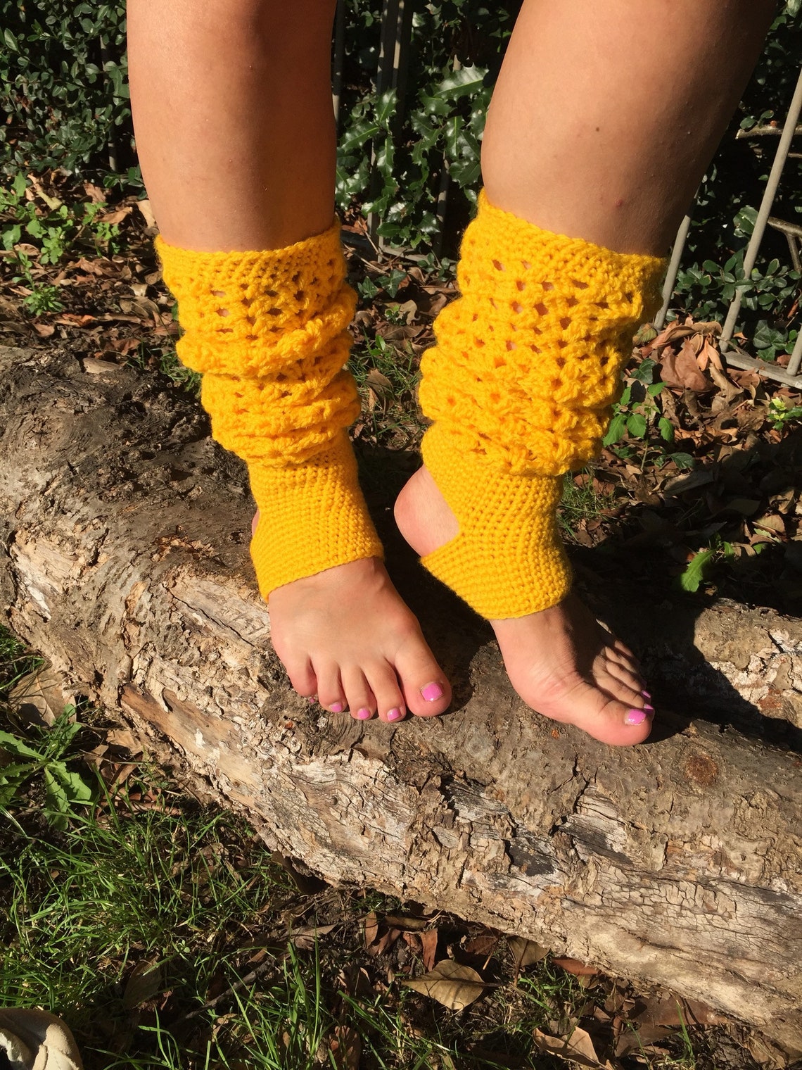 Flip Flops Socks Hand Crochet Toeless Socks Warm Leg Socks Yoga Socks ...