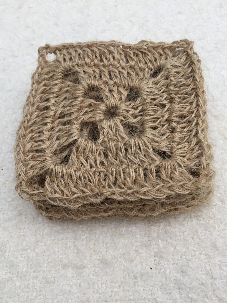 Natural Jute Coasters Crochet Jute Coasters Eco Friendly Set of 2 ...