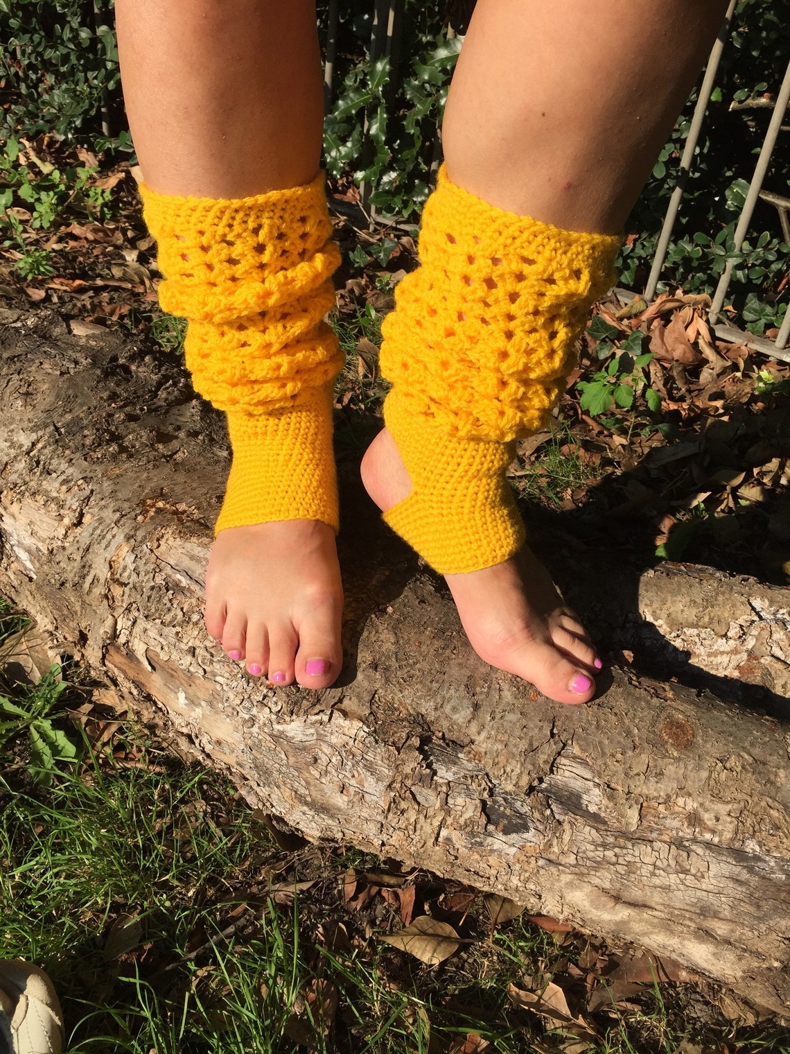 Flip Flops Socks Hand Crochet Toeless Socks Warm Leg Socks Yoga Socks ...