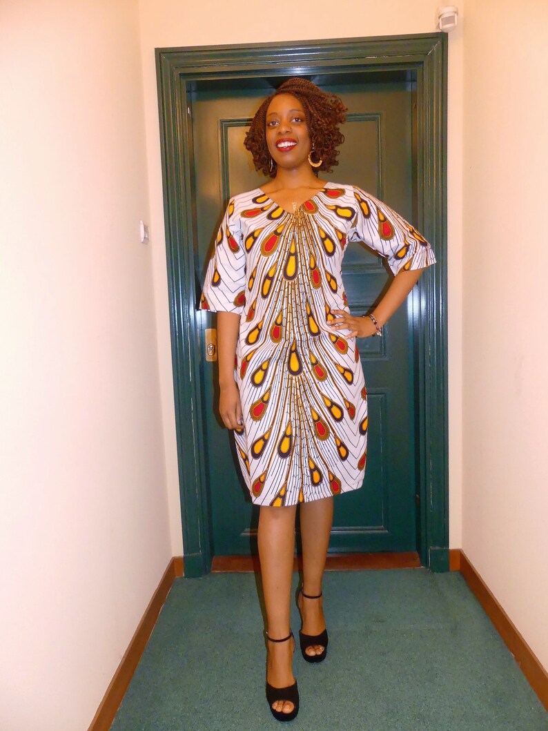 Robe droite wax robe africaine robe wax robe pagne | Etsy