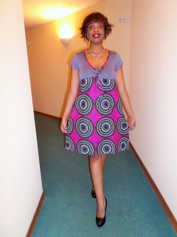 Robe courte wax robe africaine robe wax robe pagne | Etsy