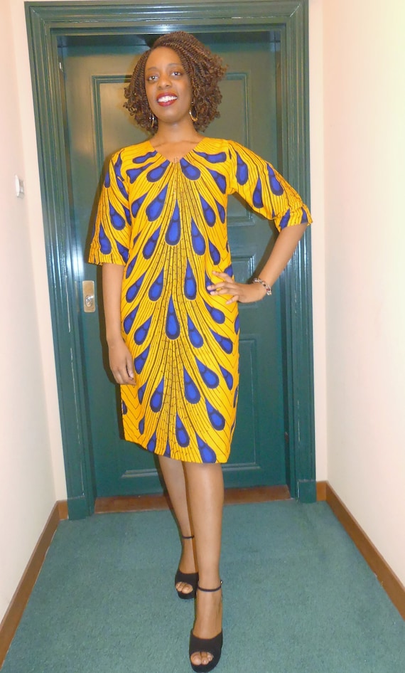 Robe Droite Wax Robe Africaine Robe Wax Robe Pagne Etsy