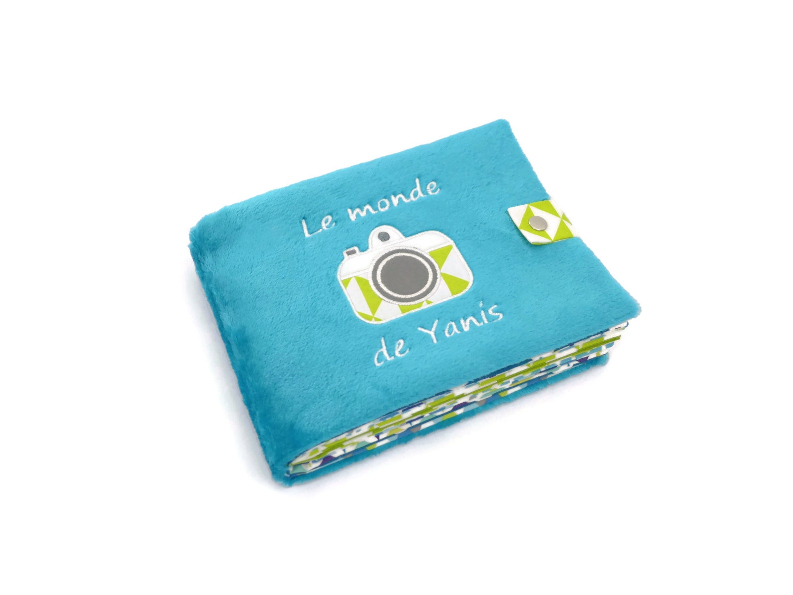 Album photo tissu personnalisé - 8, 12 ou 16 photos - couverture bleu ...