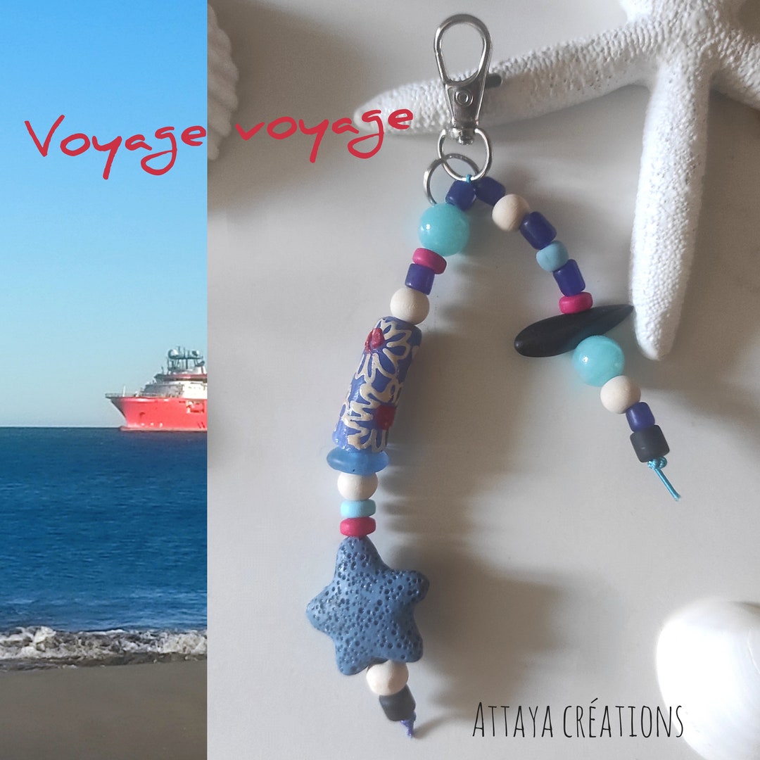 Starfish Seaside Key Ring Bag Charm - Etsy