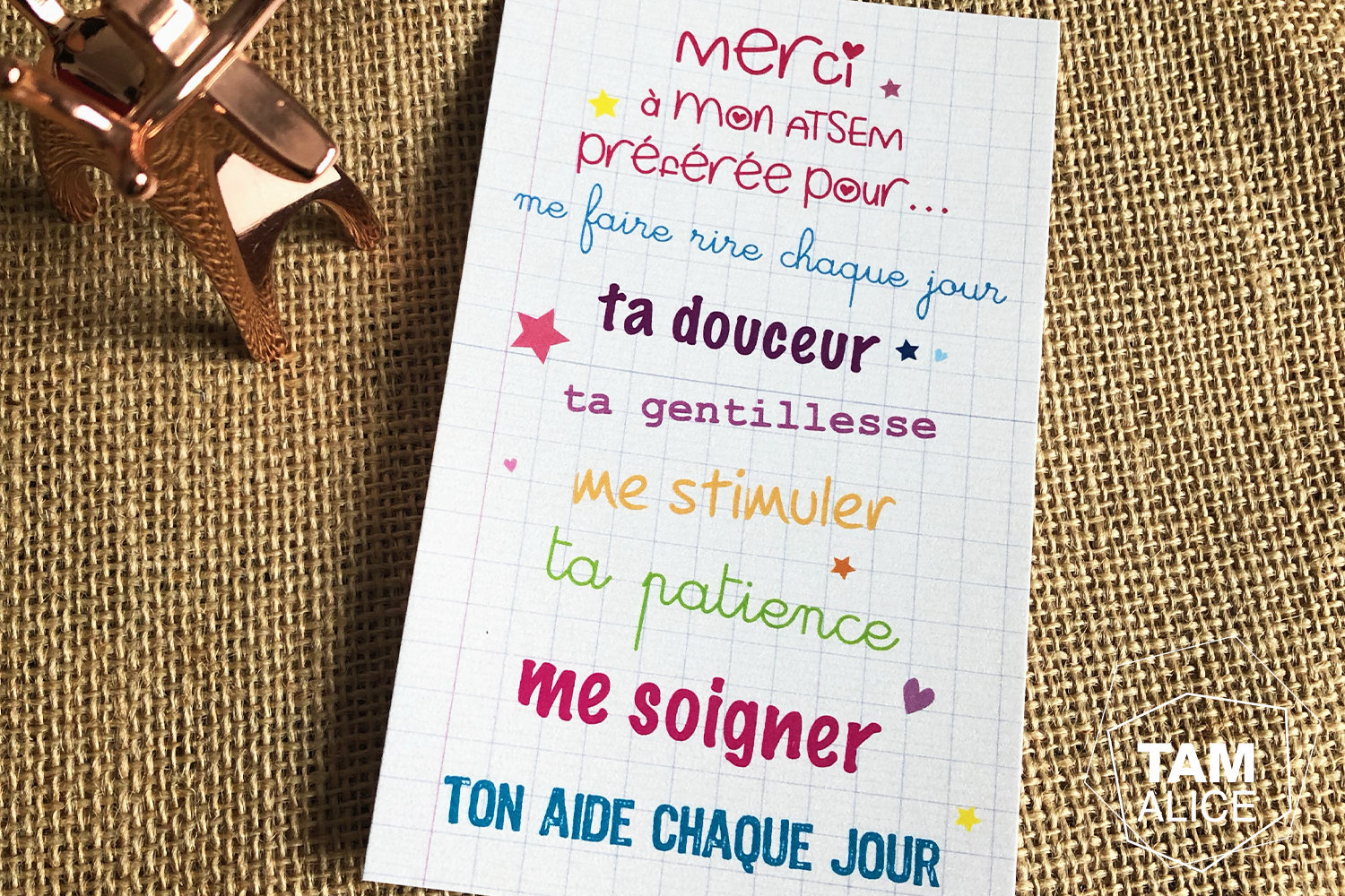 ATSEM carte merci , carte cadeau atsem - Etsy France