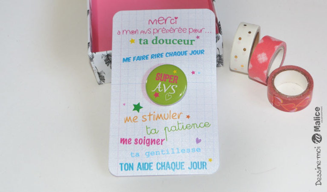 Carte badge AVS , badge avs , carte merci - Etsy France