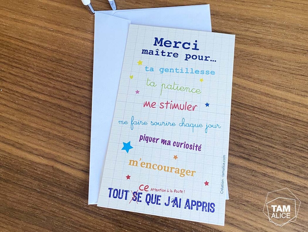 MASTER Thank You Card, Master Gift - Etsy