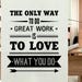 Great Work Wall Sticker, Office Wall Decal, Decor for Office, Removable ...