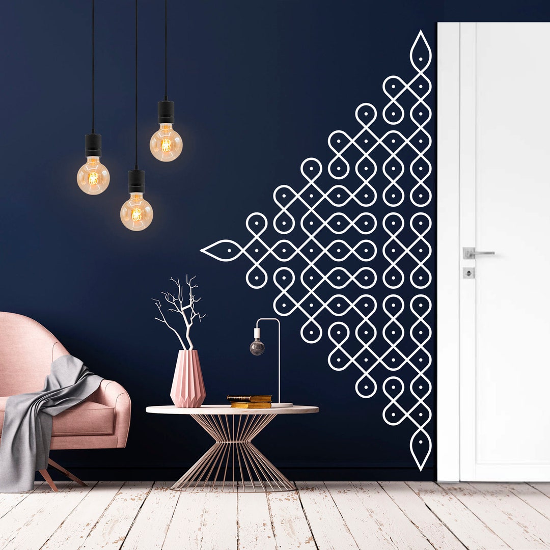 Kolam in Half Wall Sticker, Wall Decal, Decor for Home, Studio ...