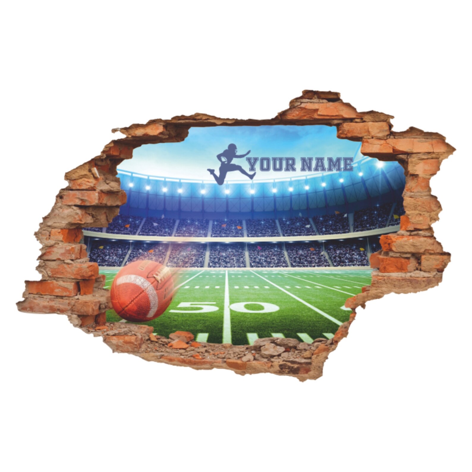 American Football Wall Decal Personalized Football Field - Etsy
