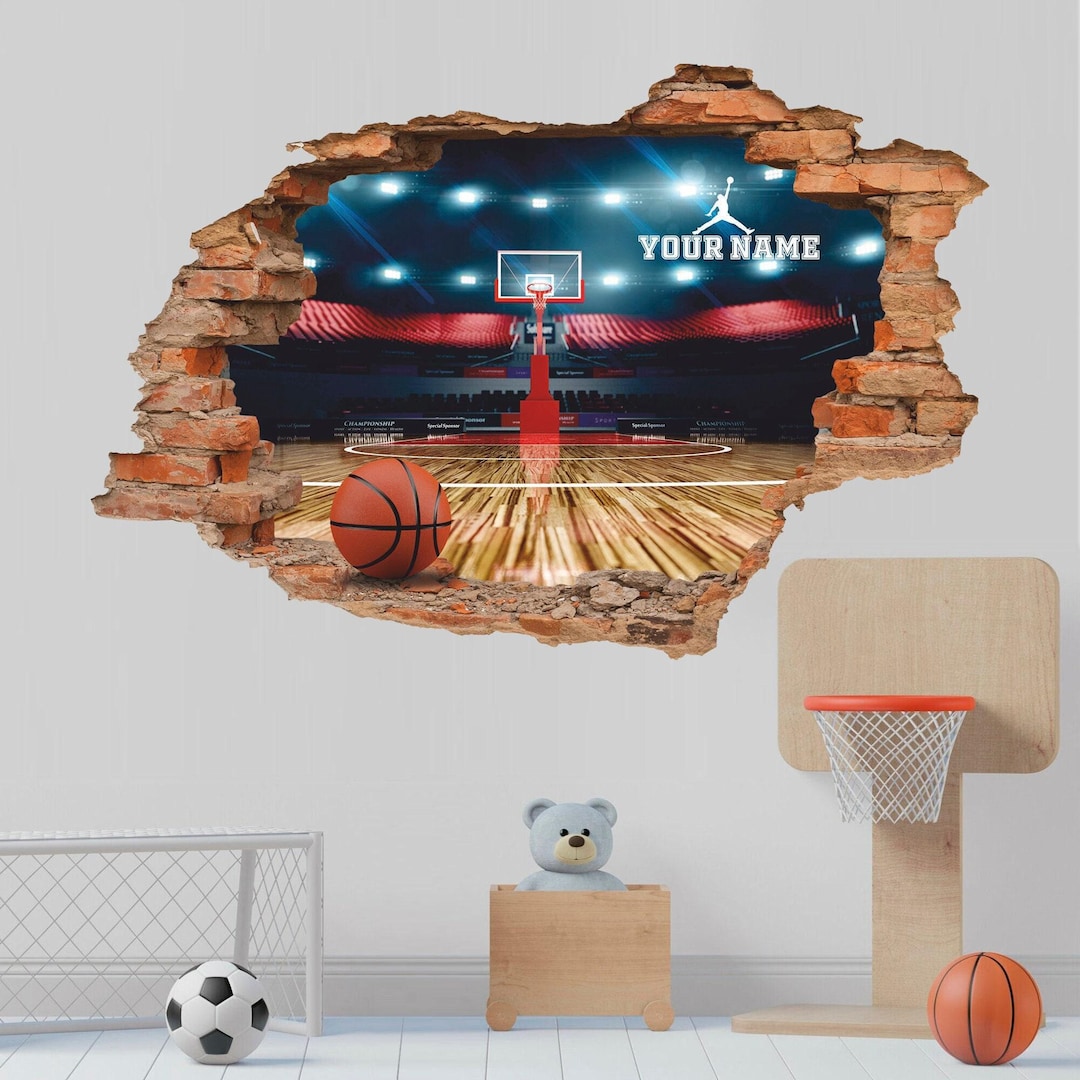 Personalized Basketball Wall Decal - Custom Arena Sticker Sport Wall ...
