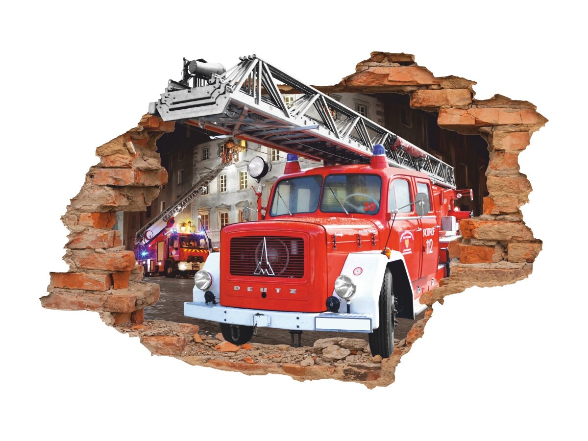 Fire Truck 3D Wall Sticker Fire Engine Wall Decal Fireman - Etsy