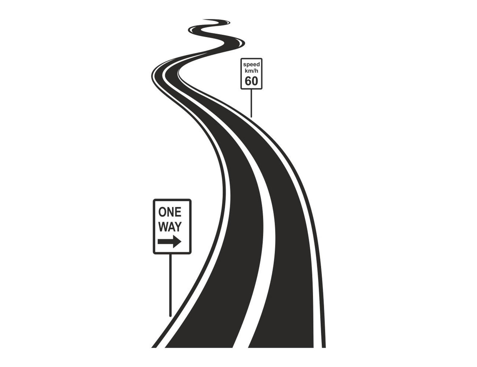 One Way Wall Sticker Road Wall Decal Road Signs Removable | Etsy
