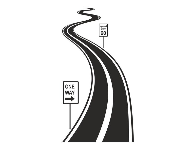 One Way Wall Sticker Road Wall Decal Road Signs Removable - Etsy