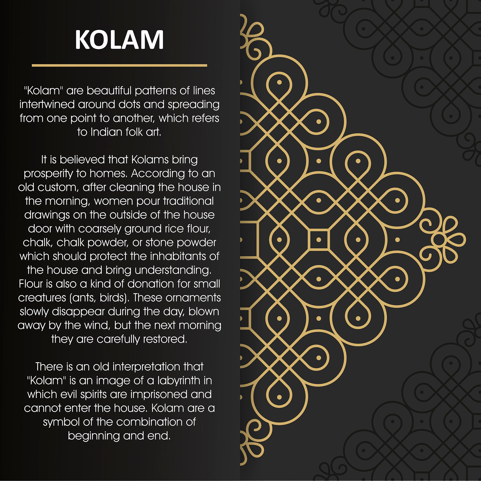 Kolam in Half Wall Sticker Wall Decal Decor for Home - Etsy UK