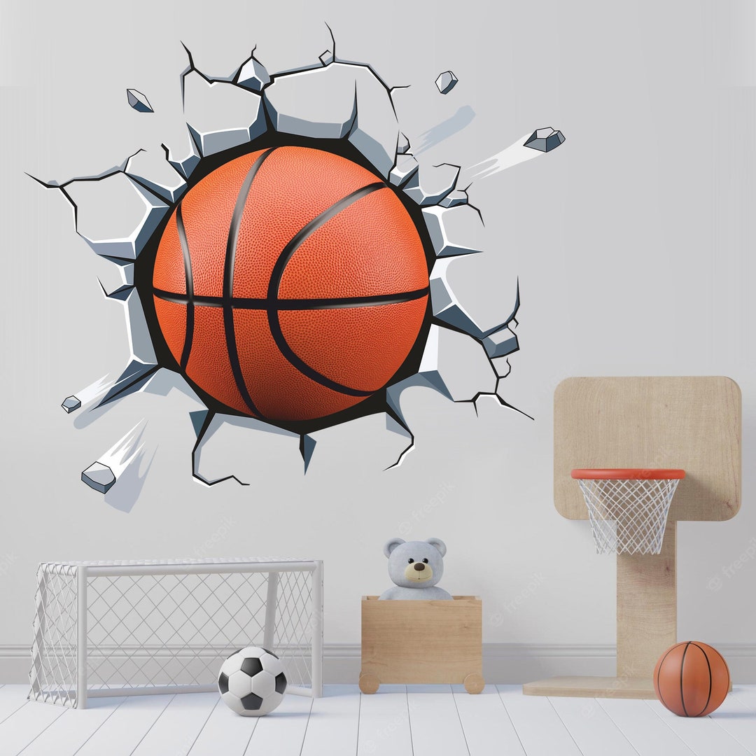 Basketball Wall Decal, Ball Wall Sticker, Sport, Removable Vinyl ...