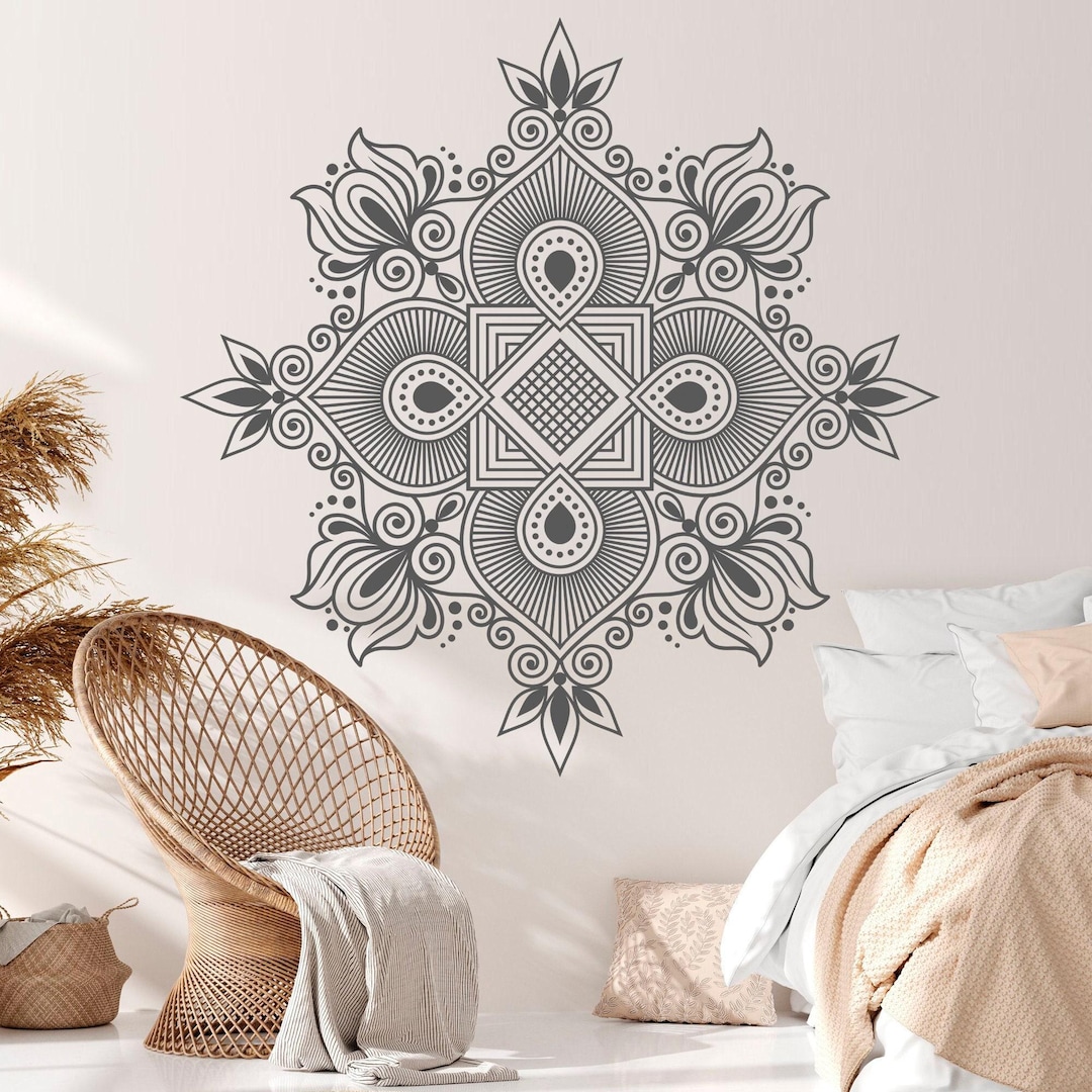 Rangoli Wall Sticker - Alpona Wall Decal Art - Decorative Patterns ...
