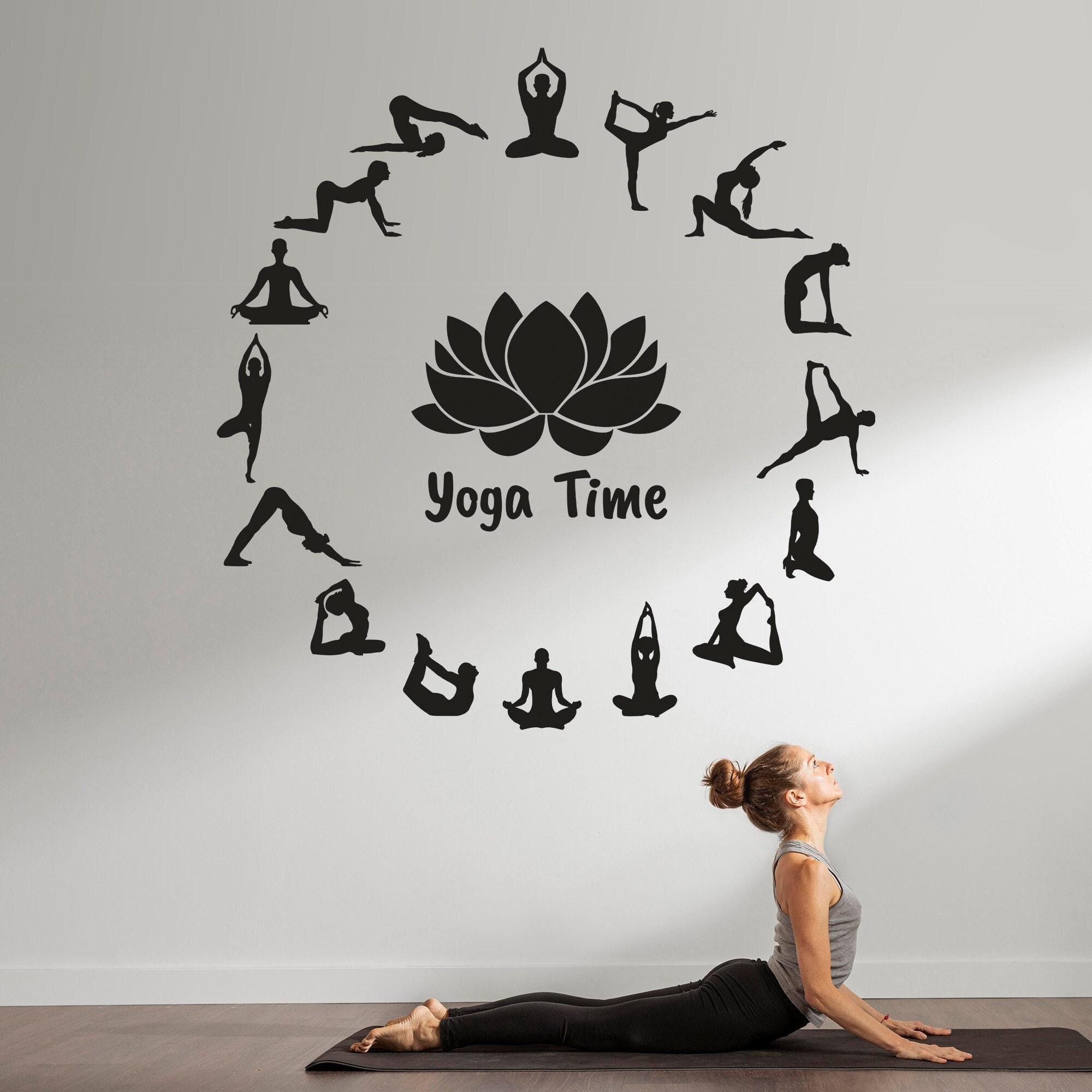 Asana Wall Decal - Boho Wall Tattoo for Meditation - Yoga Sticker Zen ...
