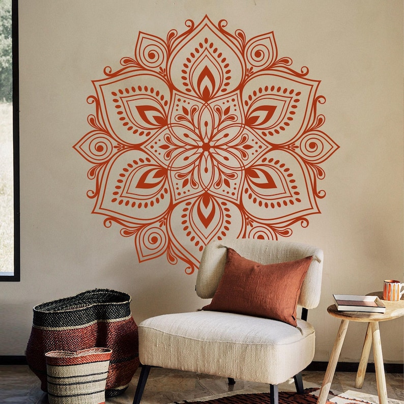 Rangoli Wall Sticker Decal - Alpona Patterns Wall Art for Home Decor ...