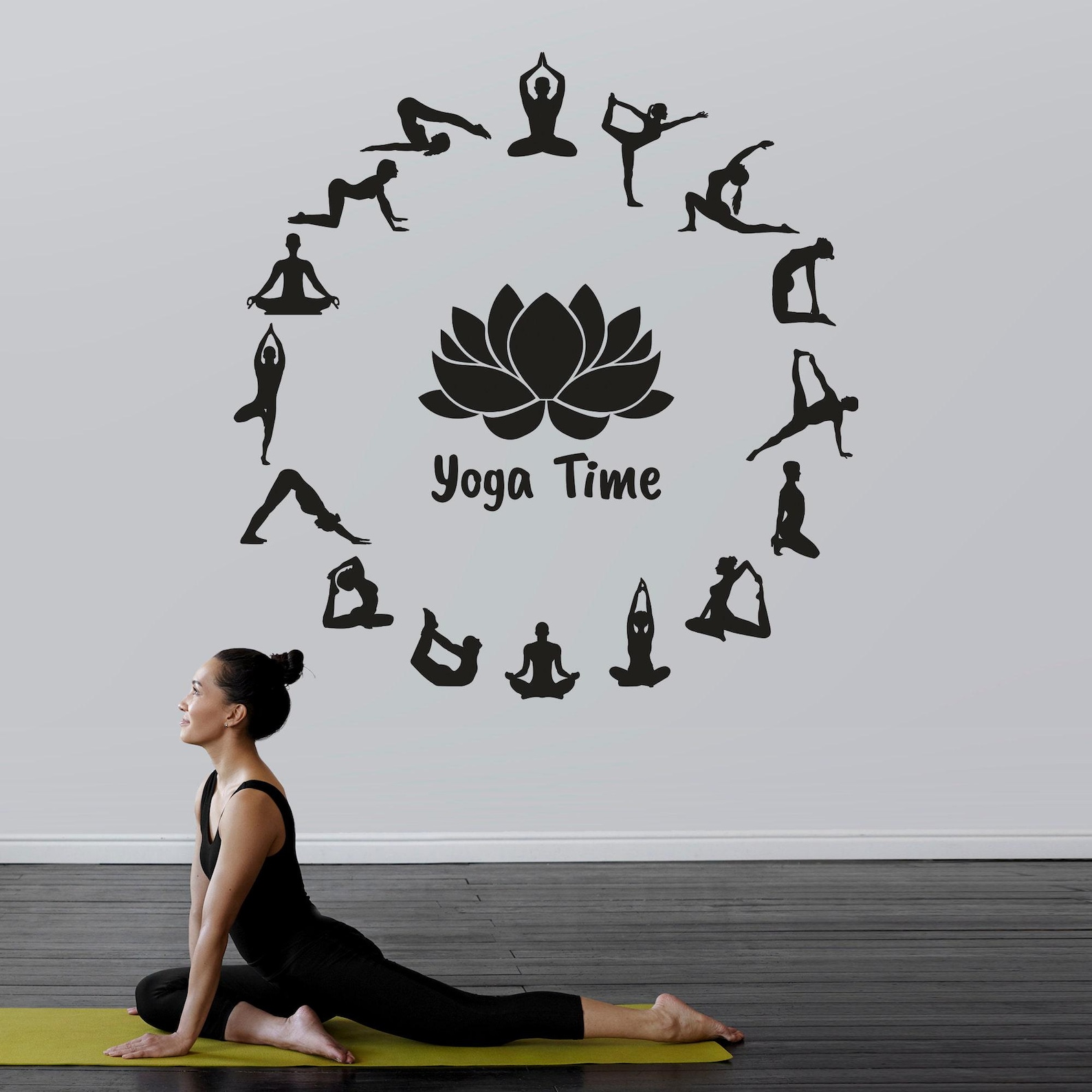 Asana Wall Decal - Boho Wall Tattoo for Meditation - Yoga Sticker Zen ...