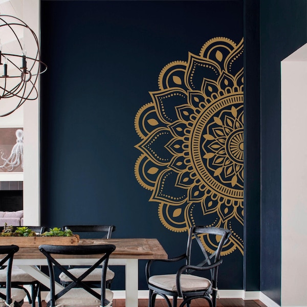 Half Mandala Wall Decal - Etsy