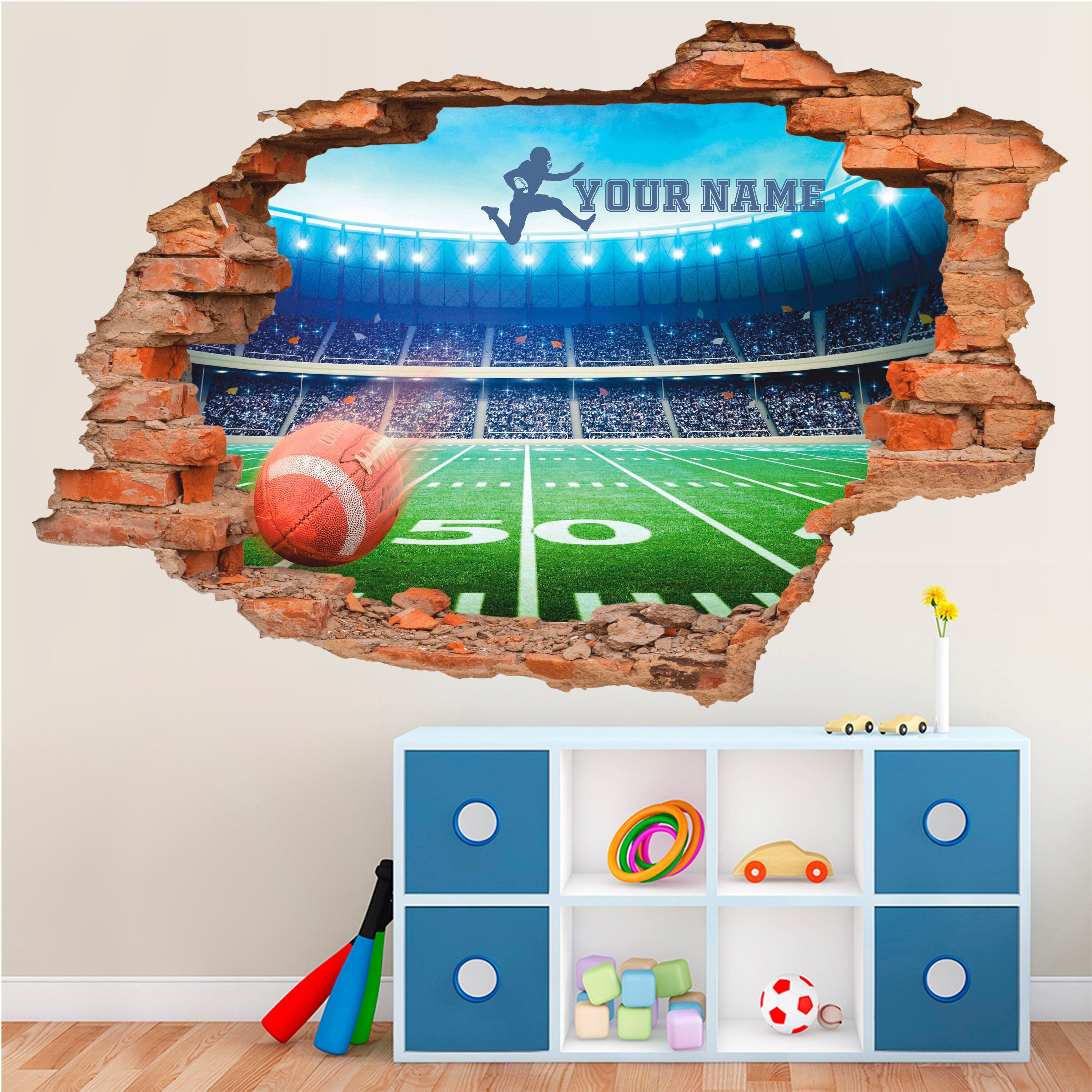 American Football Wall Decal Personalized Football Field - Etsy