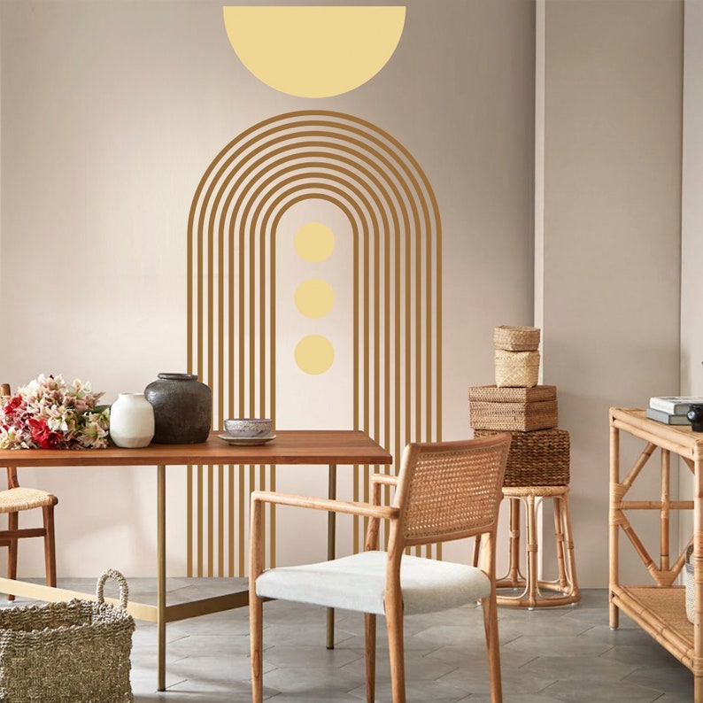 Arch Wall Sticker Boho Wall Decal Abstract Minimalism - Etsy