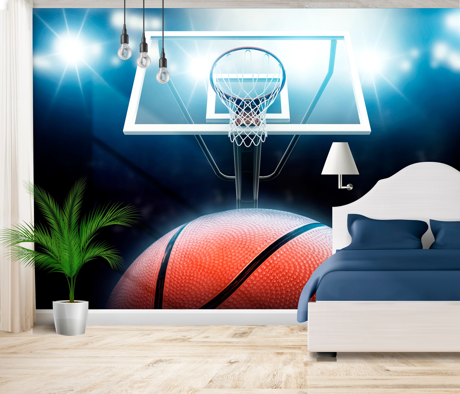 Basketball Arena Wallpaper Basketball Hoop Wall Mural Sport - Etsy