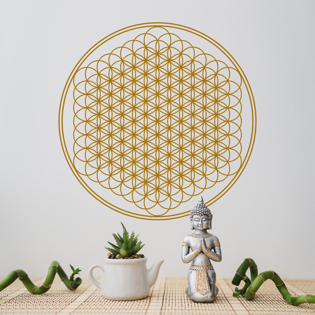 Flower of Life Wall Sticker, Wall Decal, Decor, Boho, Hippie, Zen ...