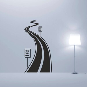 One Way Wall Sticker, Road Wall Decal, Road Signs, Removable Vinyl ...