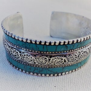 Cuff Bracelet Turquoise Blue Nepal - Etsy