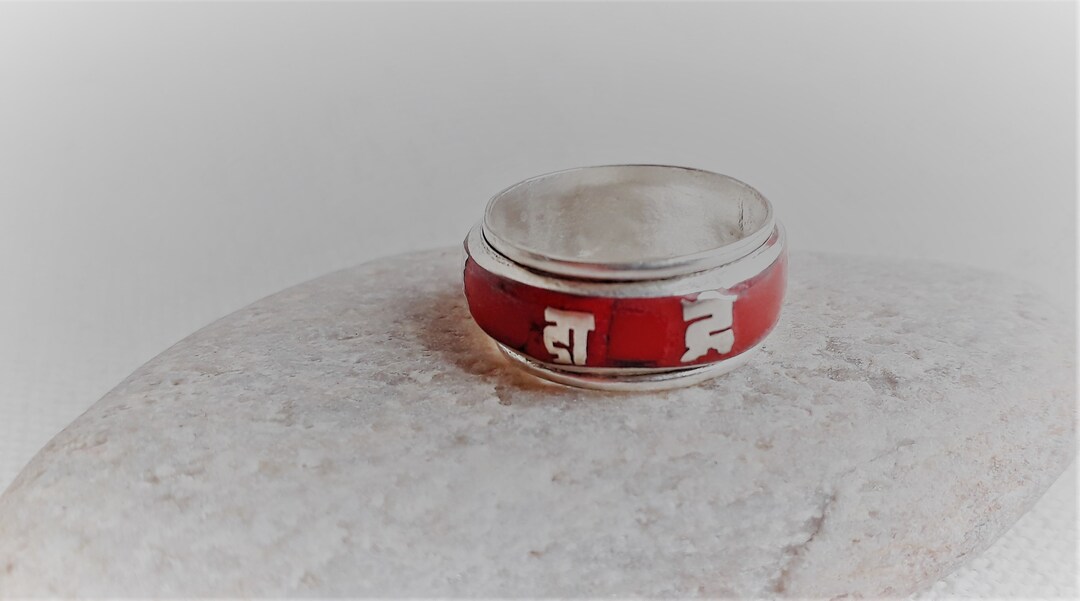 ANTI STRESS Coral Ethnic Ring Ring-men's and Women's Ring-nepal Tibet ...