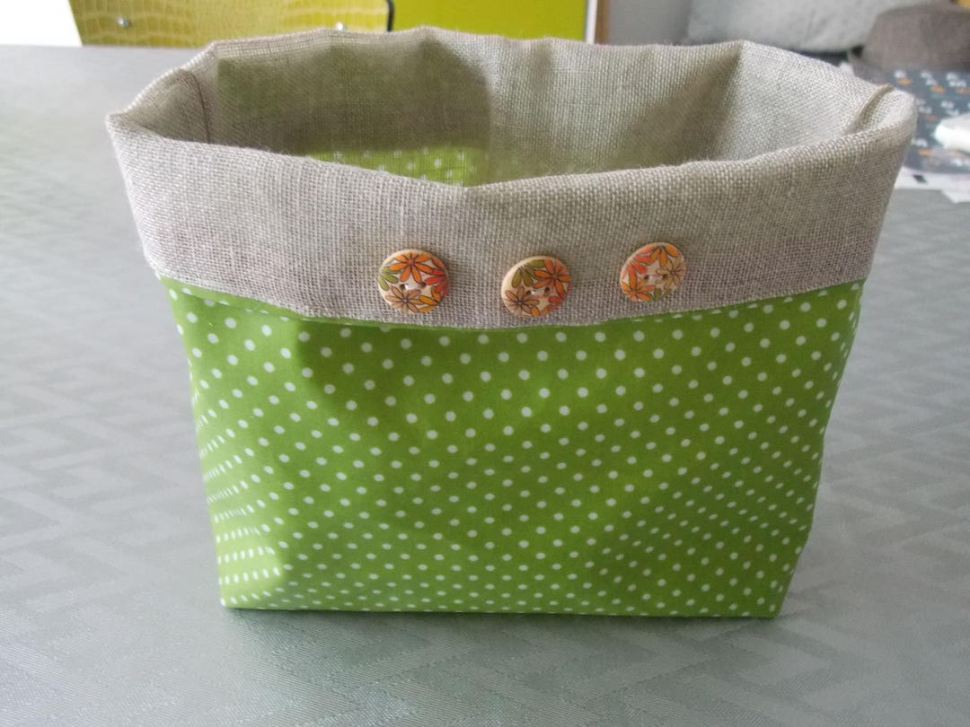 Cache pot en tissu enduit et voile de lin - Etsy France
