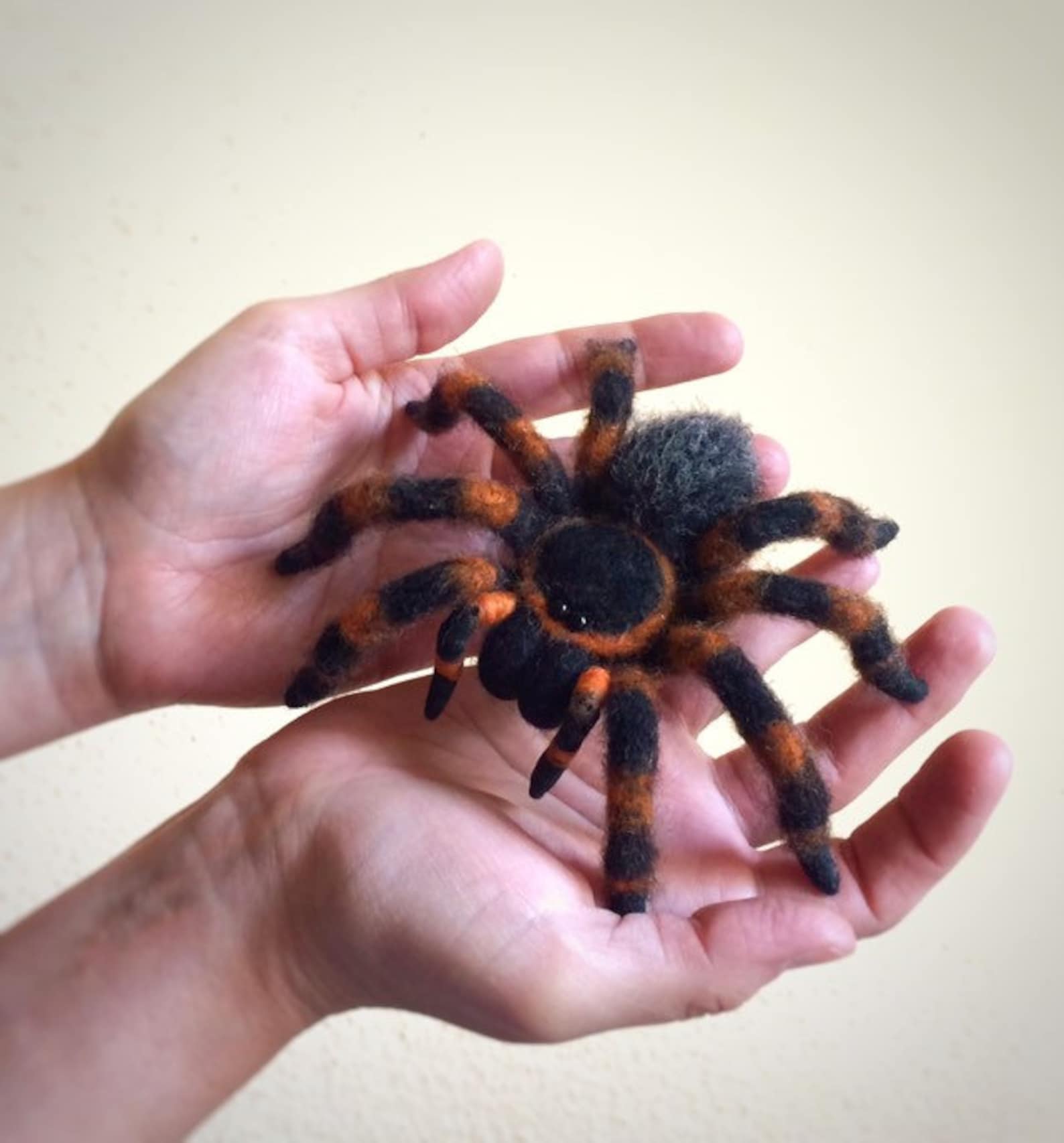 Handmade Wool Tarantula Spider, Needle Felted Creepy Halloween Web ...