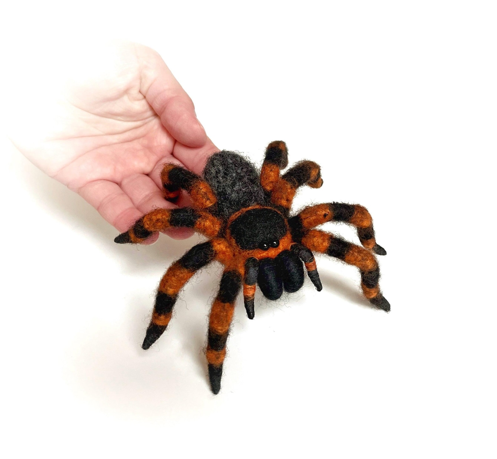 Handmade Wool Tarantula Spider, Needle Felted Creepy Halloween Web ...