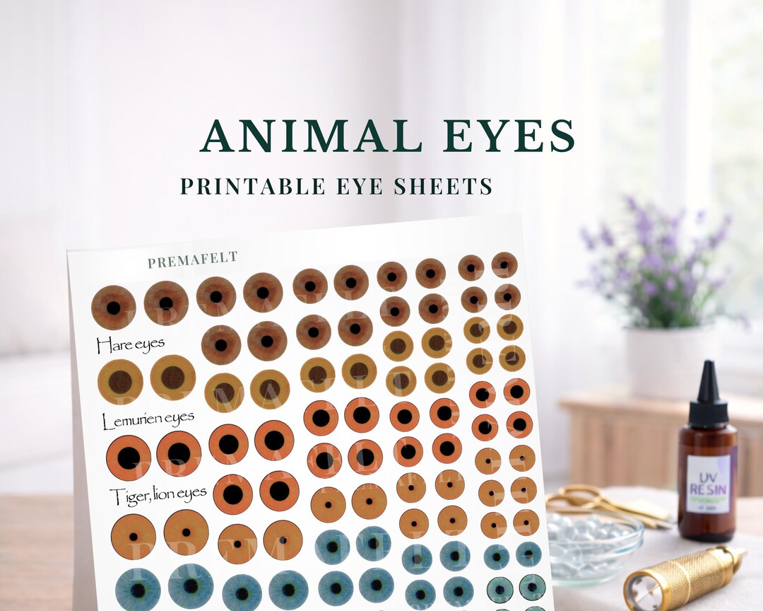 Animal Eye Sheets for Amigurumi, Plush, Felt, Clay (digital Download ...