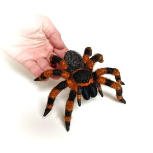 Handmade Wool Tarantula Spider, Needle Felted Creepy Halloween Web ...