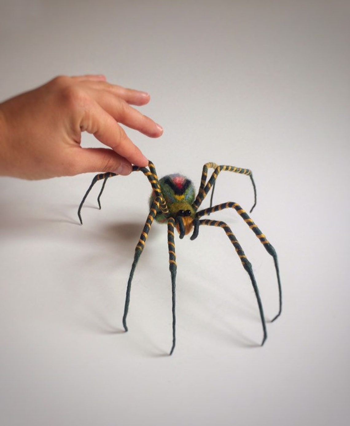 Halloween Web Decor Rainbow Color Spider Needle Felted Creepy - Etsy