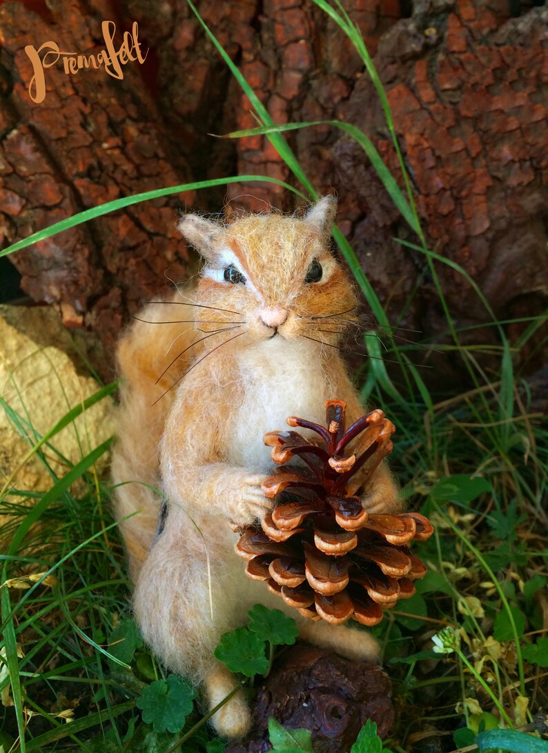 Realistic handmade CHIPMUNK sculpture cute chistmas decor | Etsy